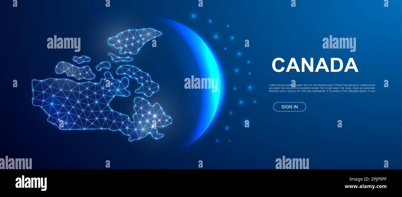 Canada 3d polygonal symbol for website template. Low poly Country map ...