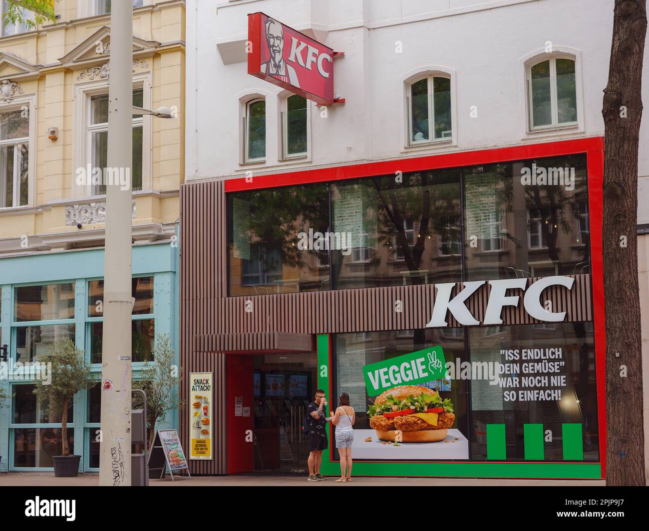 Vienna, Austria - August 7, 2022: KFC fast food restaurant. Kentucky ...