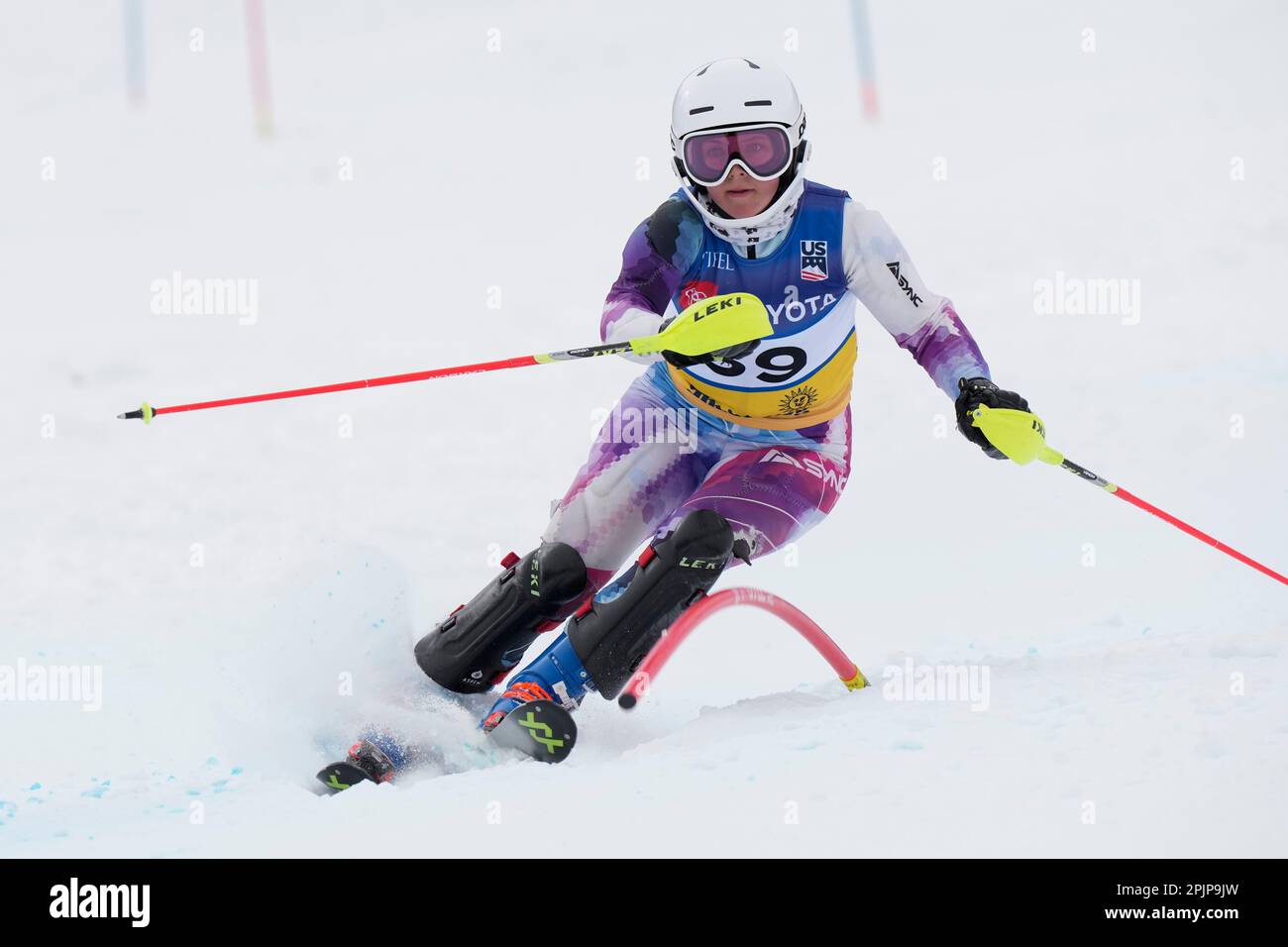 Jessie Ferguson competes in the women's slalom ski race during the U.S ...