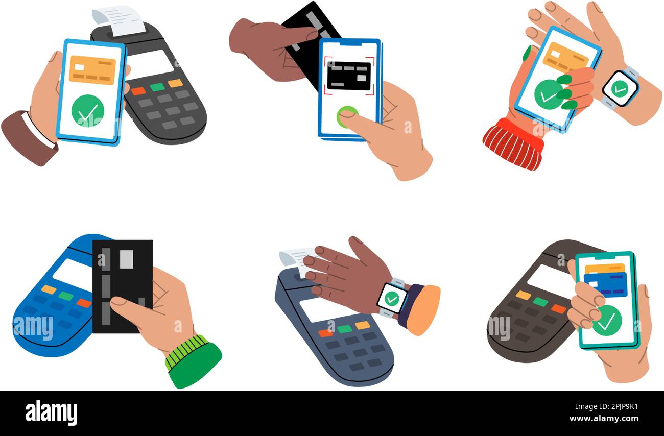 Processing credit card payment scanning scanner Stock Vector Images - Alamy