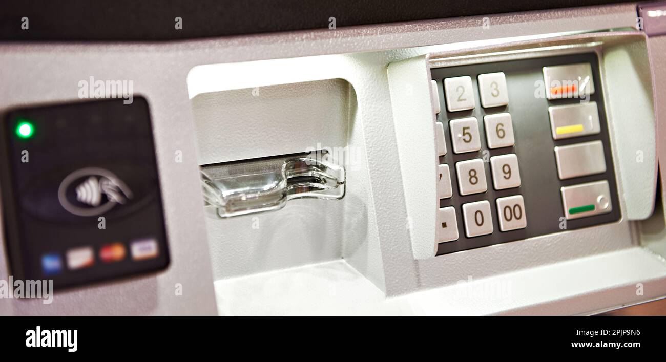 Digital ATM control panel and card slot Stock Photo - Alamy
