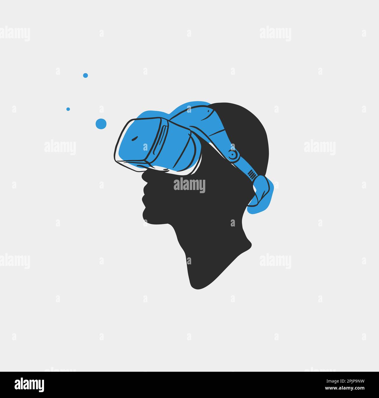 Hand drawn vector abstract graphic line art collection with virtual ...