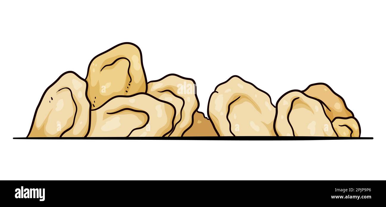 Traditional loaves of bread on a dividing line. Cartoon style design ...