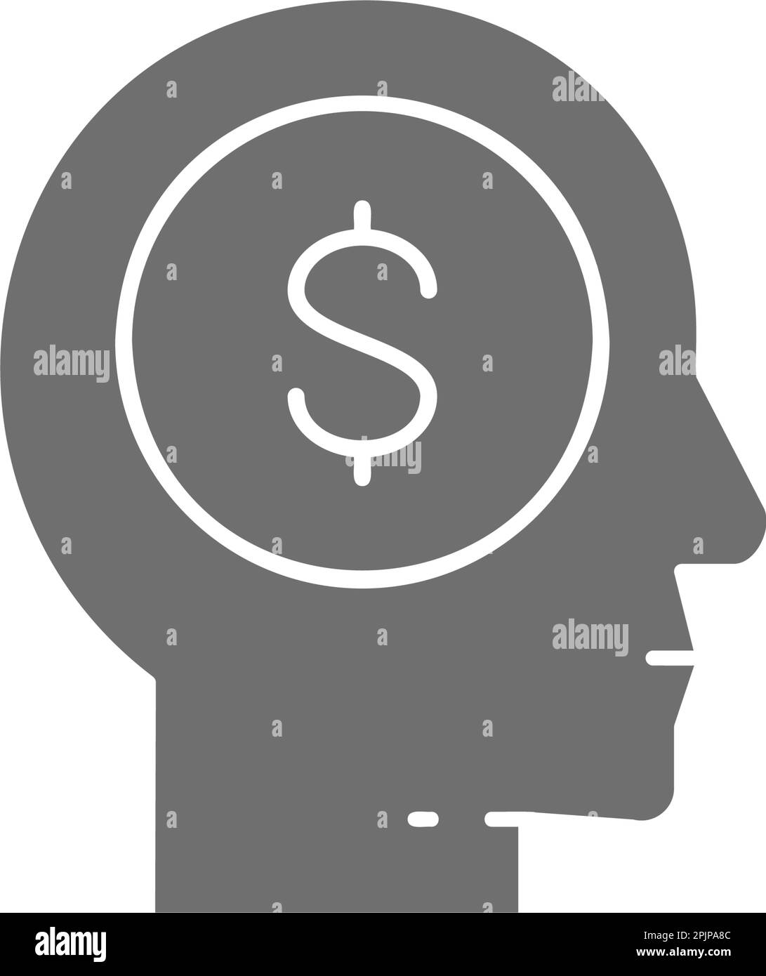 Human head and coin, give back, money grey fill icon. Finance, payment ...