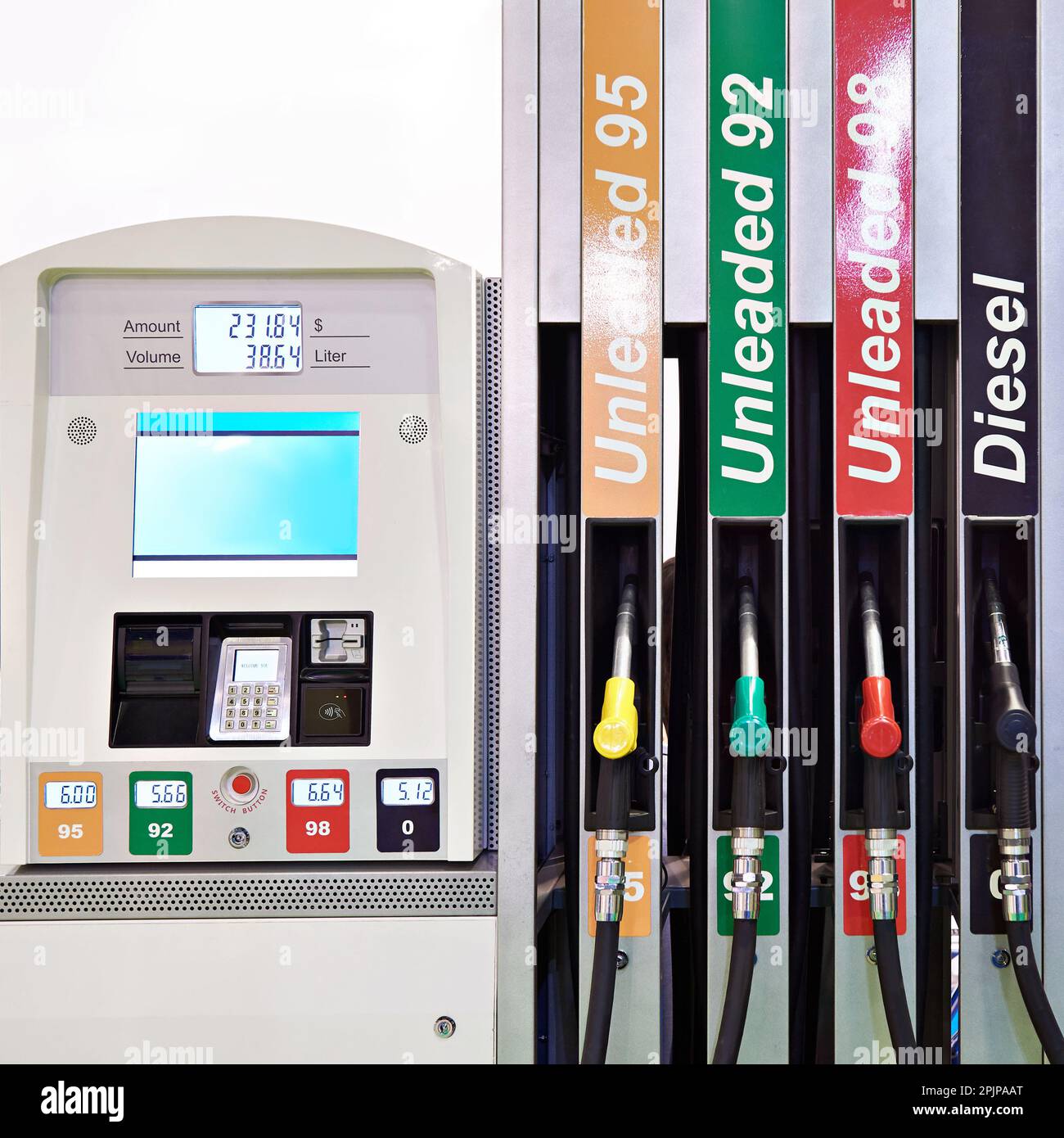 Payment terminal modern filling station for car Stock Photo - Alamy