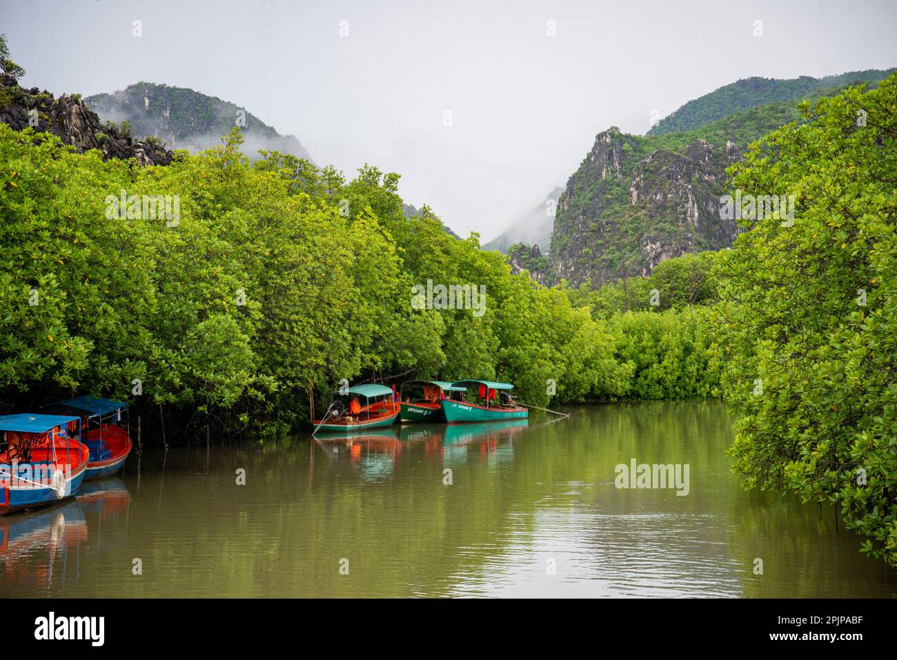 the Landscape with river Klong Khao Daeng at the Village of Khao Daeng ...