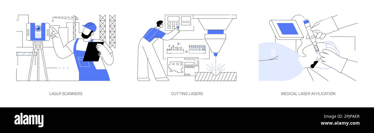 Optics and lasers abstract concept vector illustrations Stock Vector ...