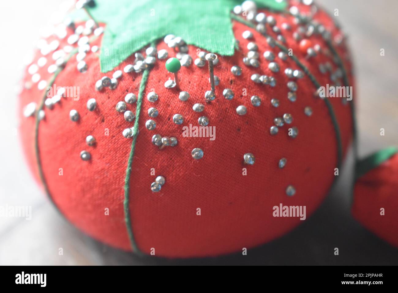 A vintage pin cushion for sewing pins, tomato cushion with strawberry ...