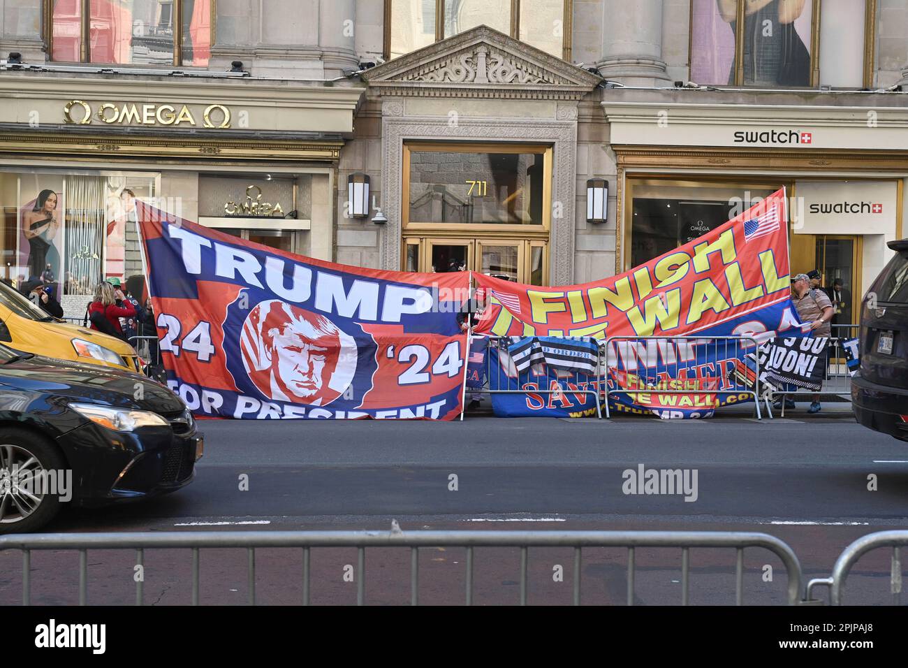 Photo by: GWR/STAR MAX/IPx 2022 4/3/23 Atmosphere outside of Trump ...