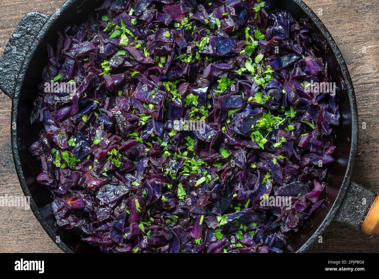 Red cabbage are pan-fried until lightly charred, then braised in mulled ...