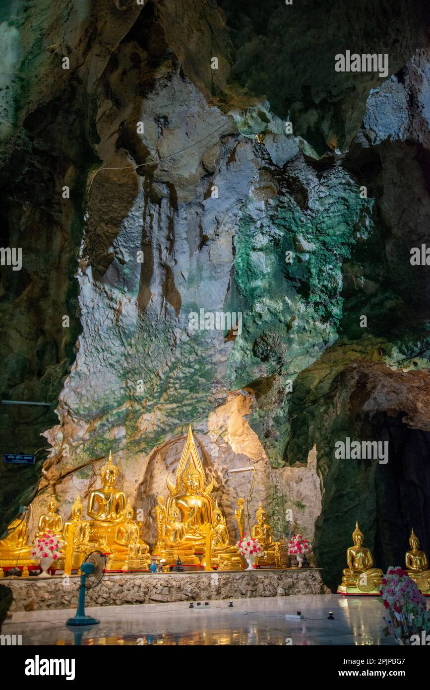 Tham Phra Prathun Monastery at the Village of Khao Daeng at the Hat Sam ...