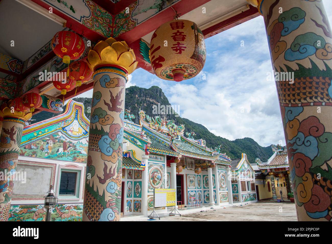 the Wat Je Rui Imyi Chinese temple at the Lotus Swamp Sam Roi Yot near ...