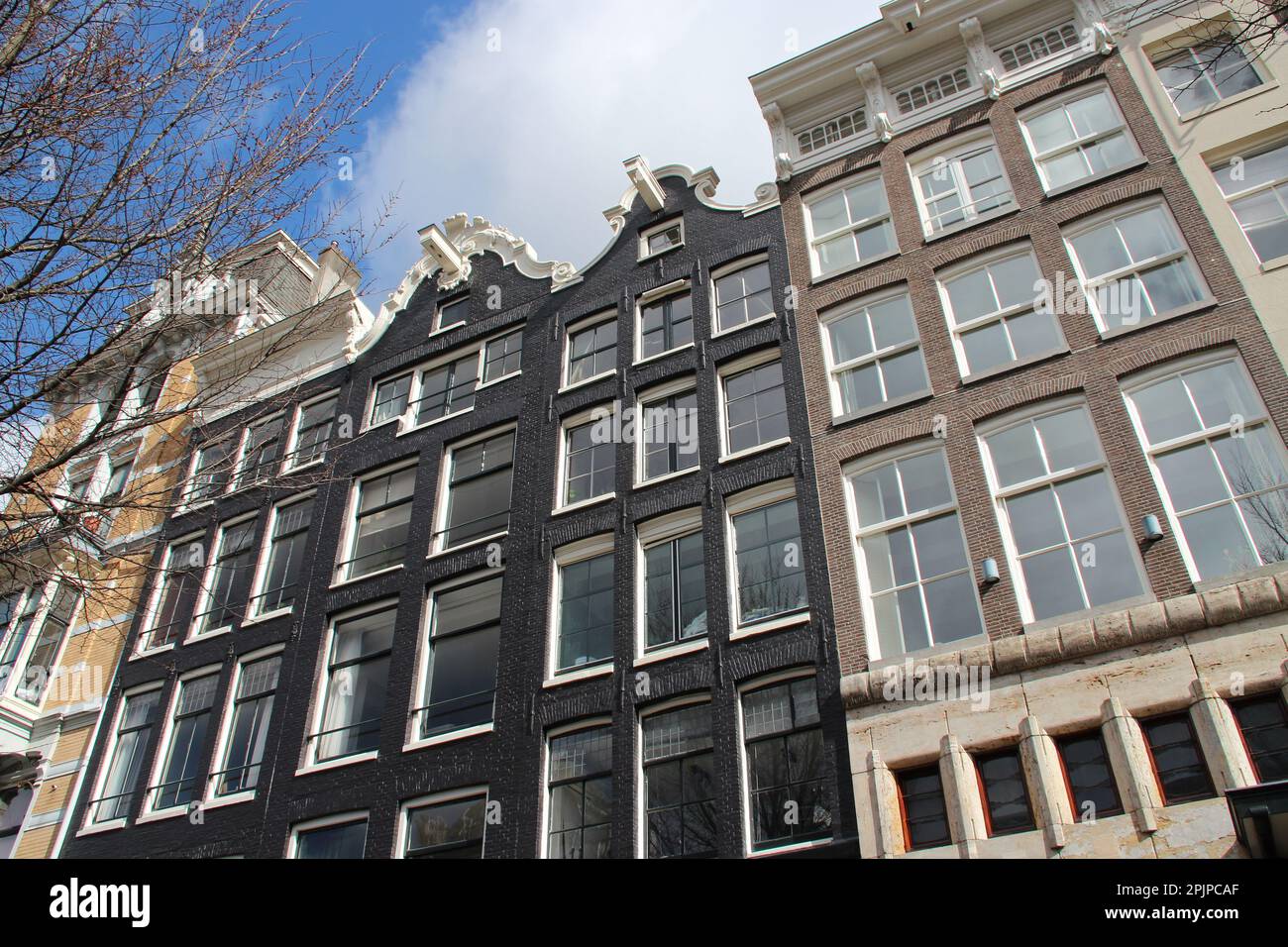 old brick houses or flat buildings in amsterdam (the netherlands Stock ...
