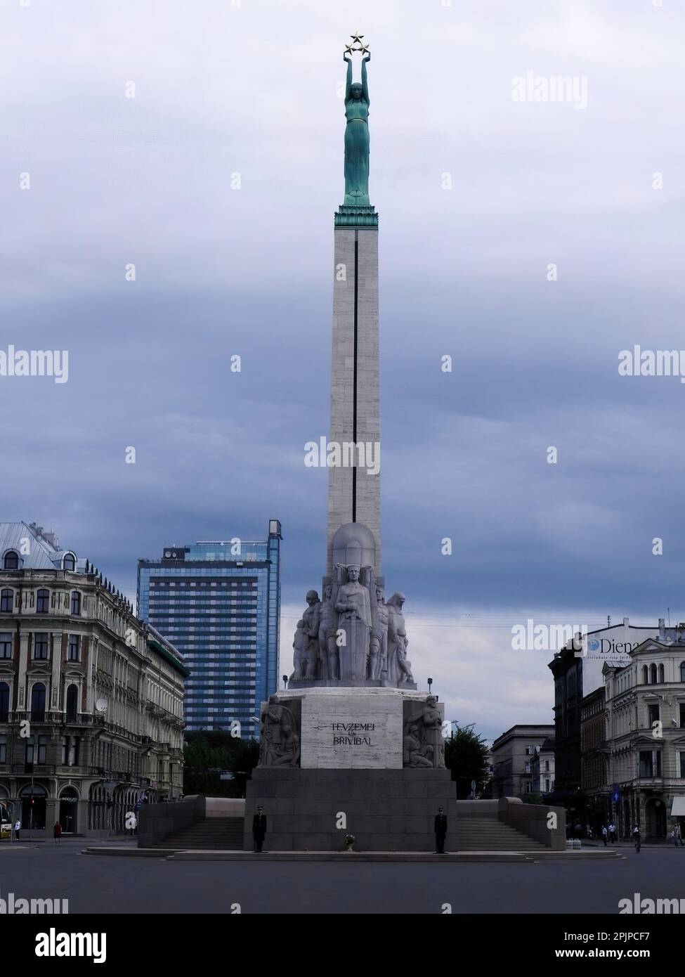 Riga Freedom Monument, erected in 1935 in memory of the soldiers killed ...