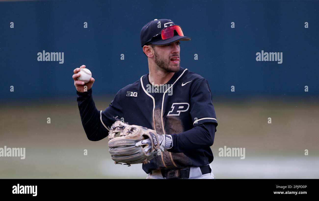 Purdue's Evan Albrecht plays during an NCAA baseball game on Sunday ...