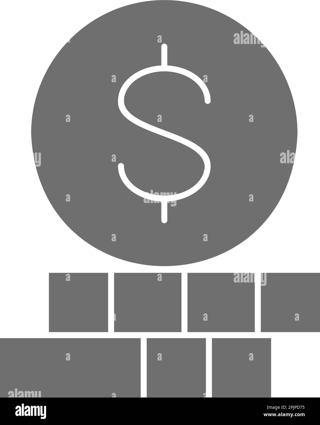 Coin pile, money currency grey fill icon. Finance, payment, invest ...