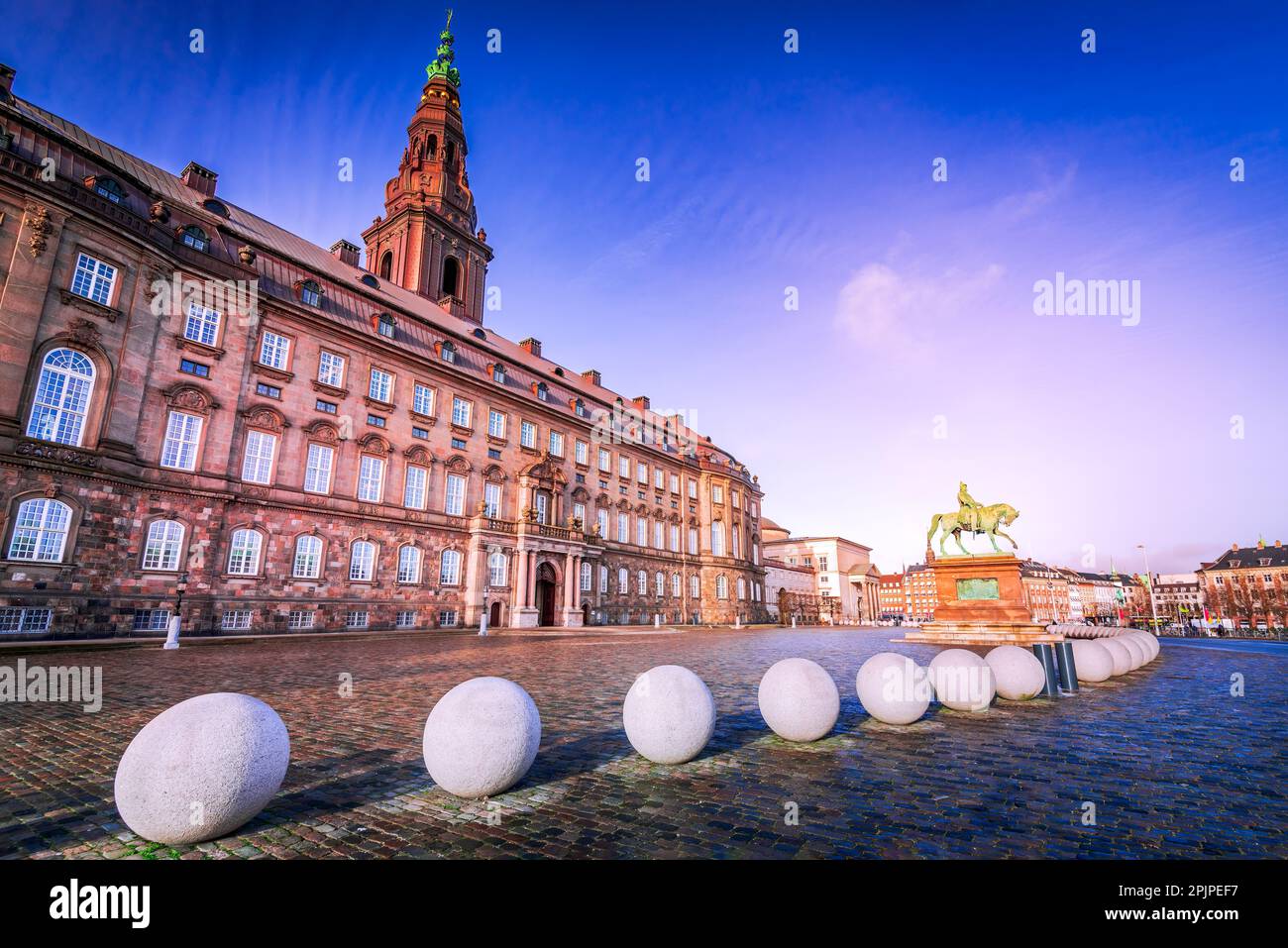 Copenhagen, Denmark. Sunny day with Christianborg, Danish Parliament ...