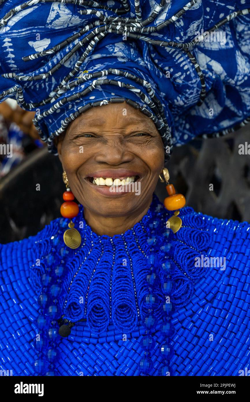 Portrait of Nike Monika Okundaye at the Nike art gallery in Abuja ...