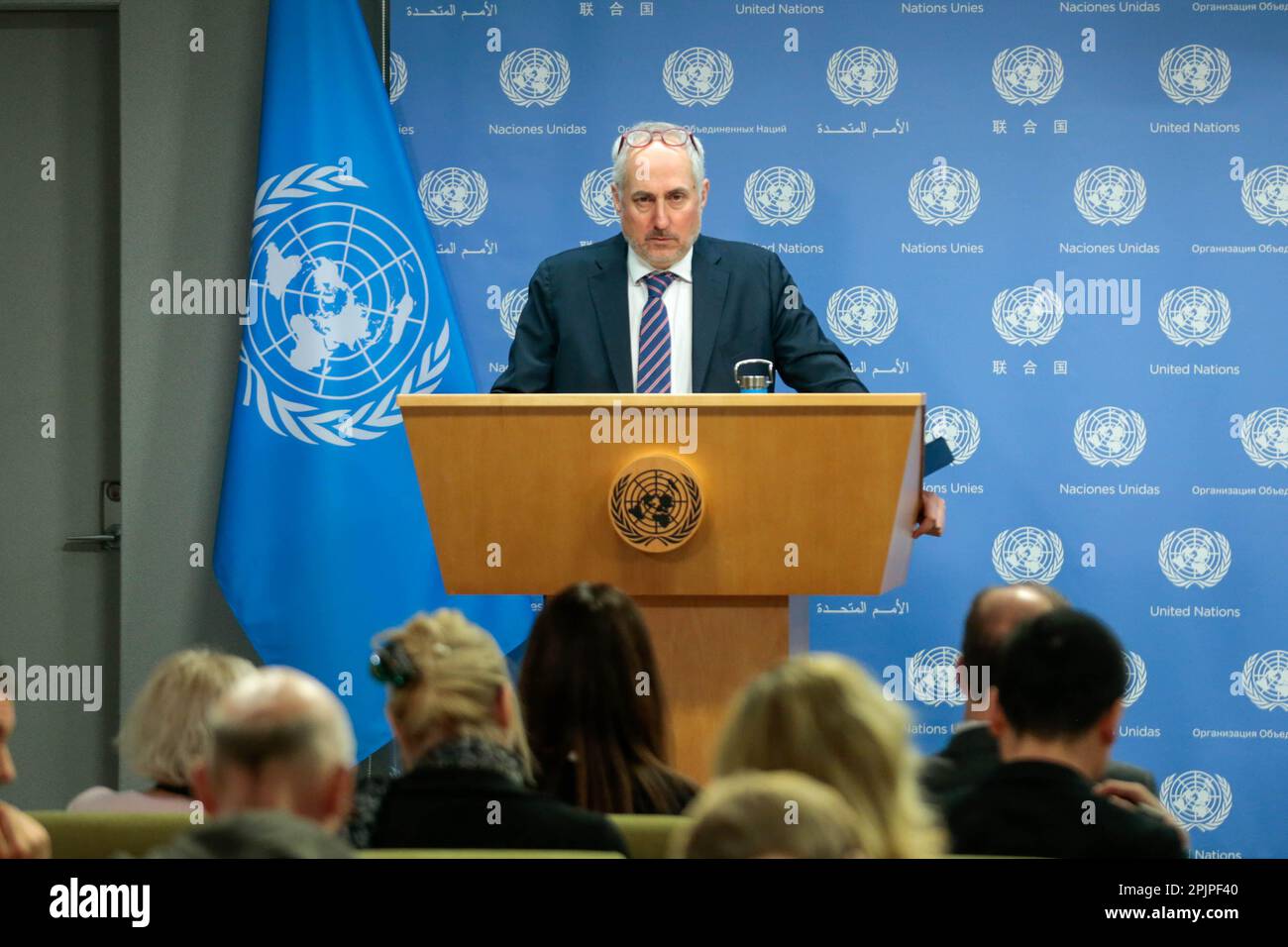 New York City, NY, USA. 3rd Apr, 2023. Spokesperson for the Secretary ...