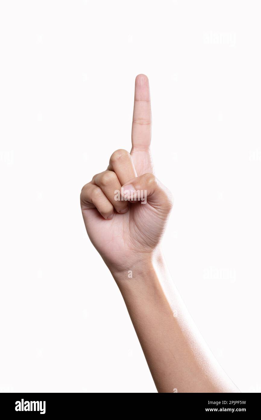 hand showing index finger clicking gesture isolated on white background ... hand showing index finger clicking gesture isolated on white background ...