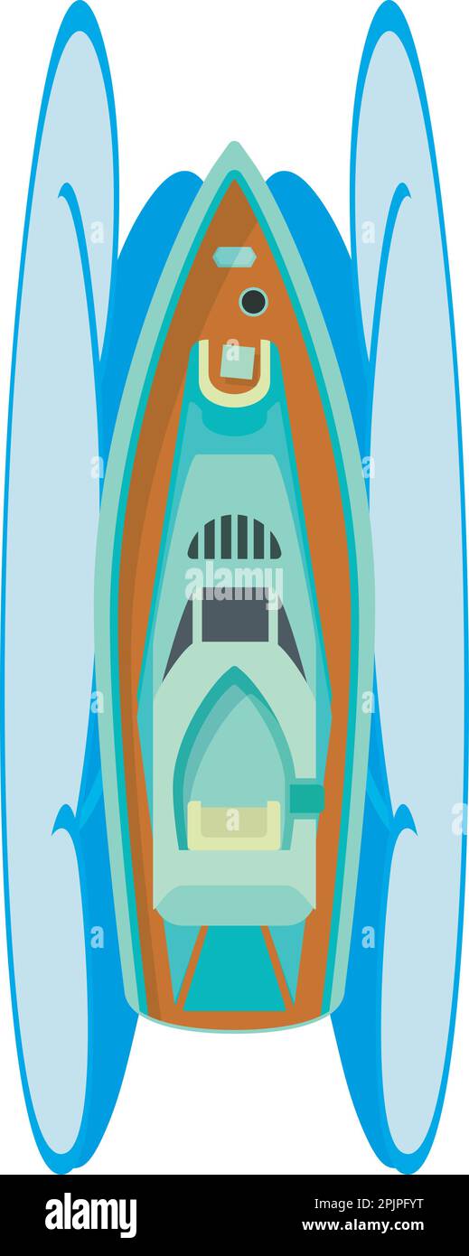 Luxury yacht icon isometric vector. White power boat cruising under ...