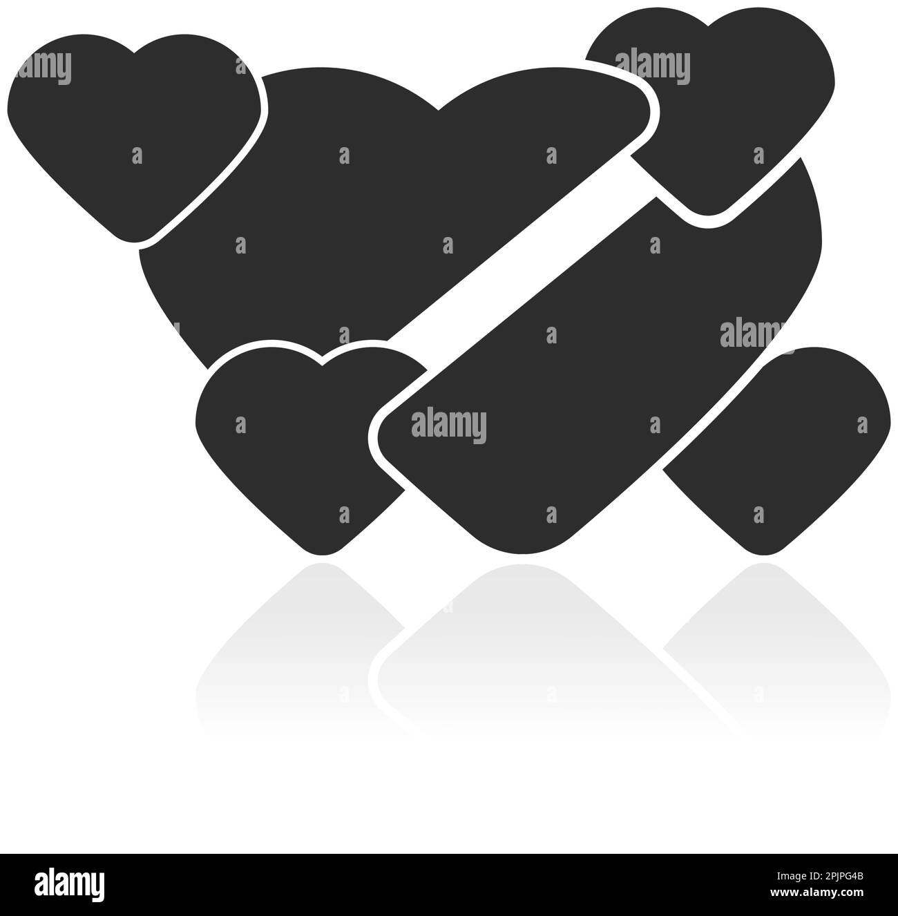 conjoining heart form collage concept, Vector rectangular collage ...