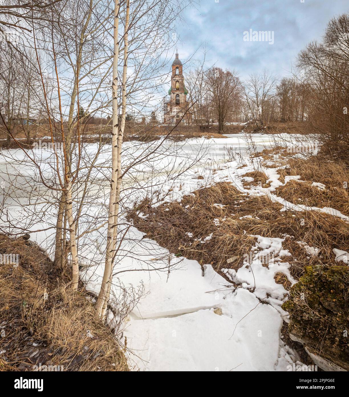 Russia. Spring landscape. Spring is a miracle, a unique sight that ...