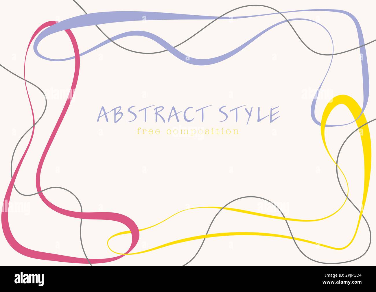 Abstract background with deformed shape and sinuous lines. Simple color ...