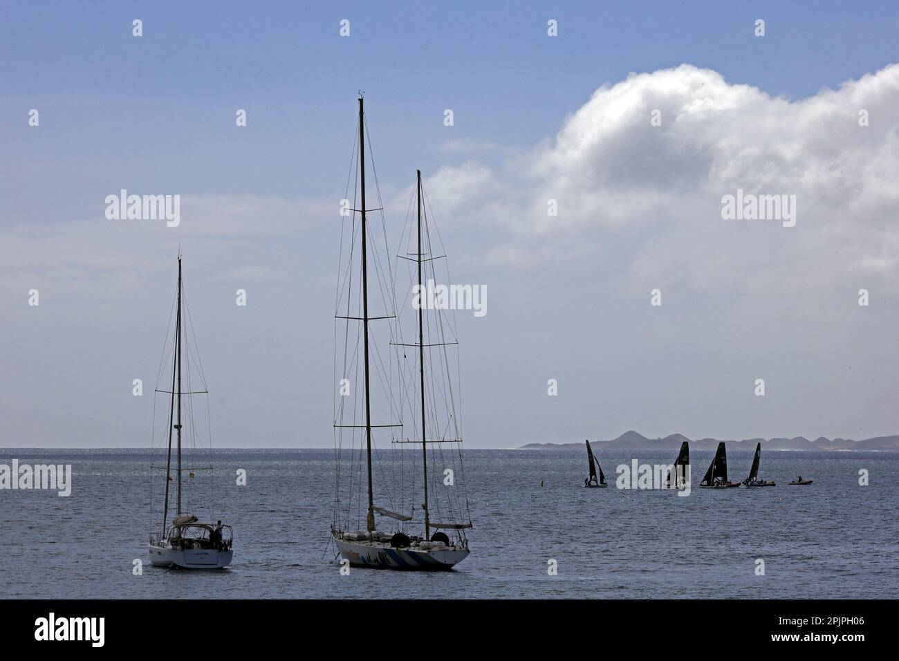 Tall masted ships and sailing teams training. February 2023 Stock Photo ...