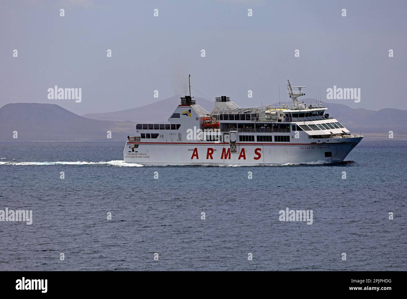 ARMAS Ferry coming in to Playa Blana harbou, February 2023 Stock Photo ...