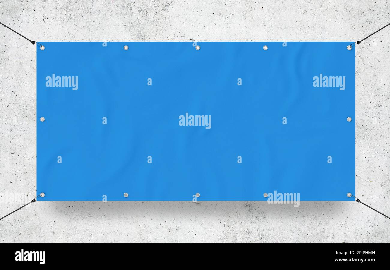 Blue Outdoor Tarpaulin Banner 3D Rendering for Events and Promotions ...