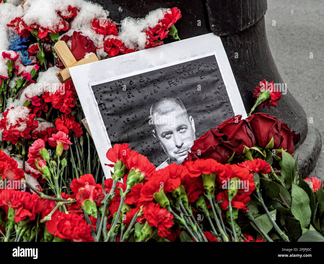 St. Petersburg, Russia. 03rd Apr, 2023. Situation near the cafe "Street ...