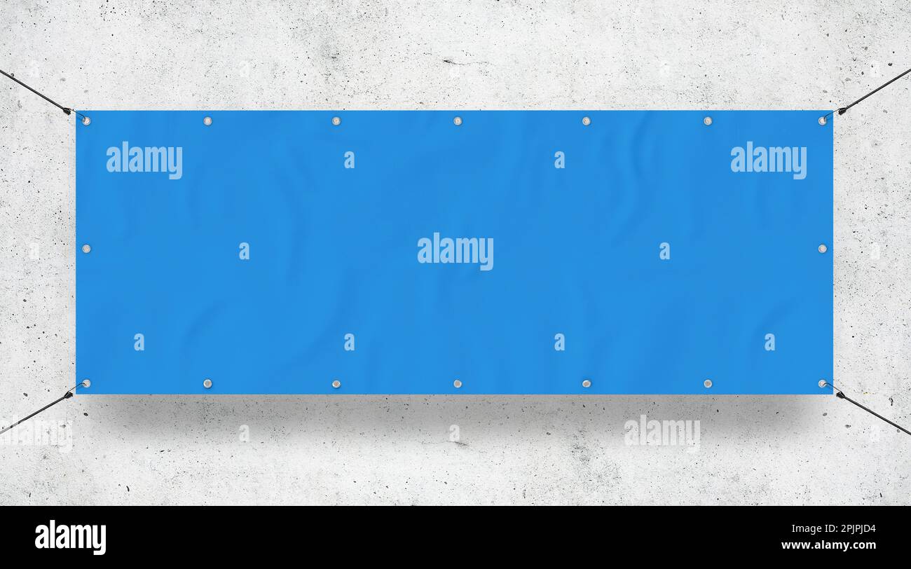 Blue Outdoor Tarpaulin Banner 3D Rendering for Events and Promotions ...