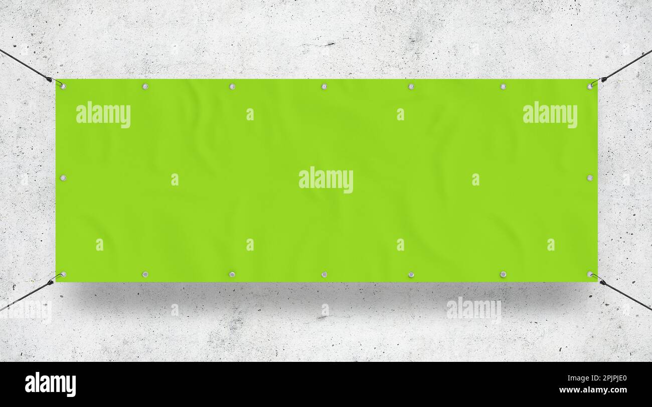 Green Outdoor Tarpaulin Banner 3D Rendering for Events and Promotions ...