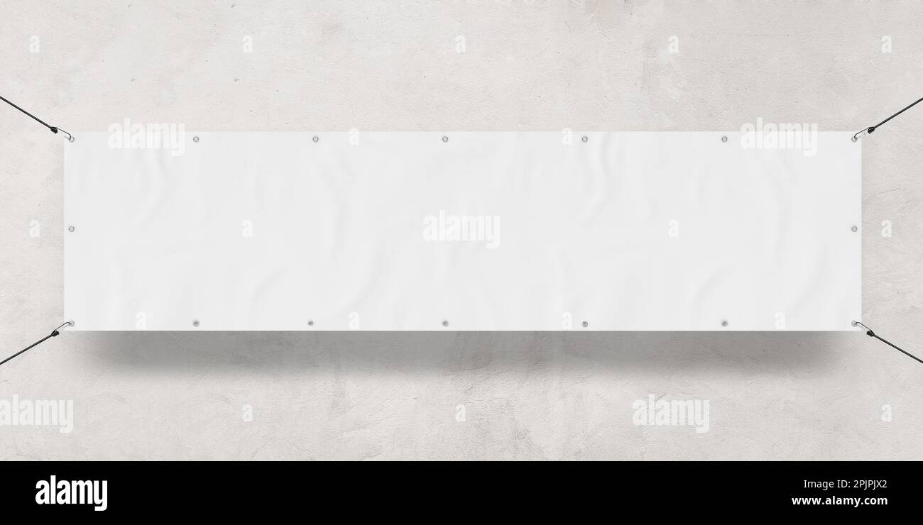 White Outdoor Tarpaulin Banner 3D Rendering for Events and Promotions ...