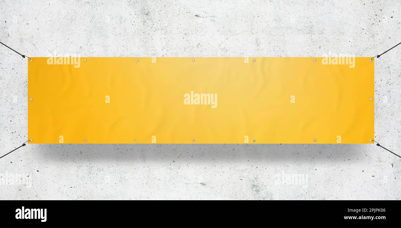 Yellow Outdoor Tarpaulin Banner 3D Rendering for Events and Promotions ...