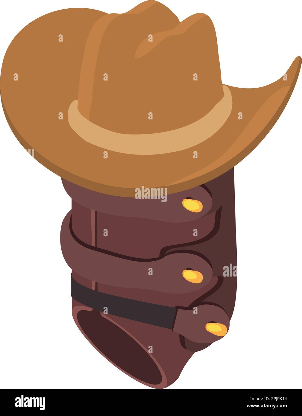Cowboy symbol icon isometric vector. Cowboy hat and leather protection ...
