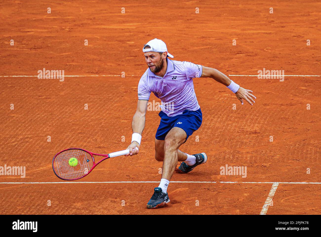 Estoril, Portugal. 03rd Apr, 2023. Radu Albot of Moldova plays against ...