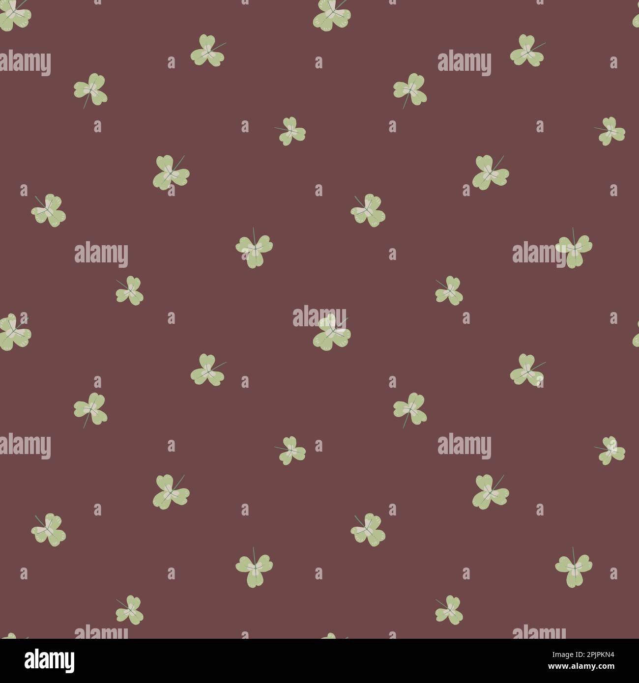 Clover leaf pattern vectpr background. Seamless backdrop with hand ...