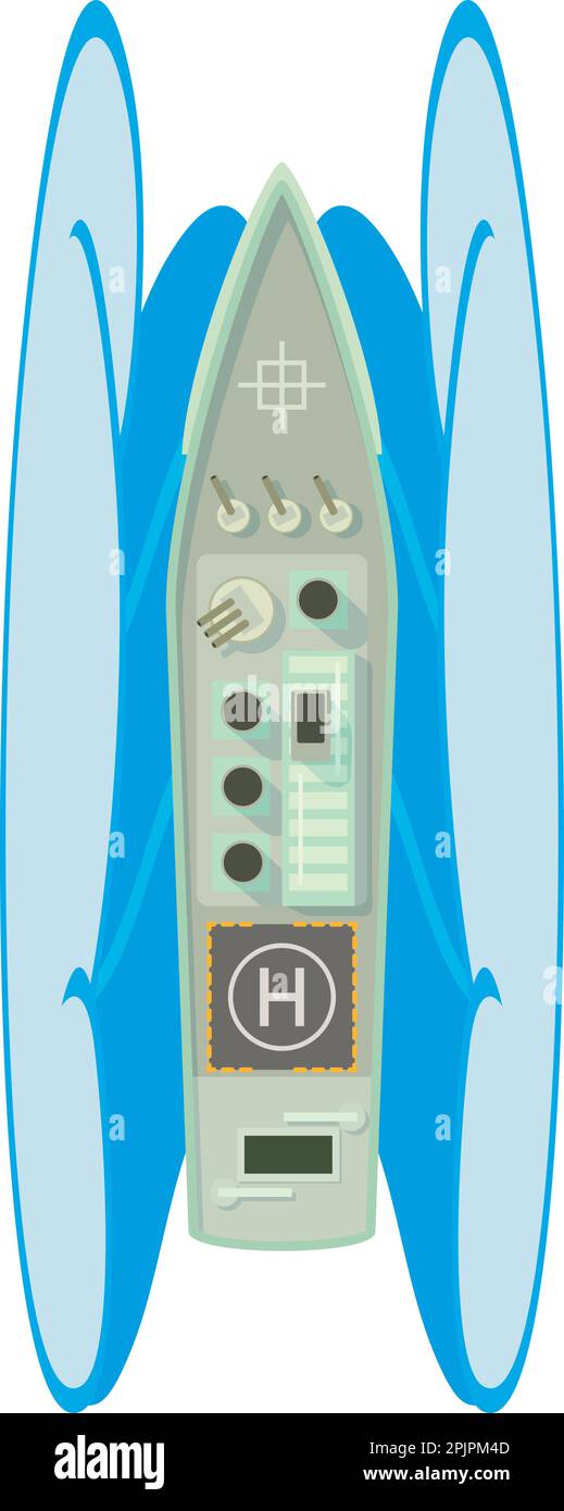 War ship icon isometric vector. Large modern military ship and ocean ...