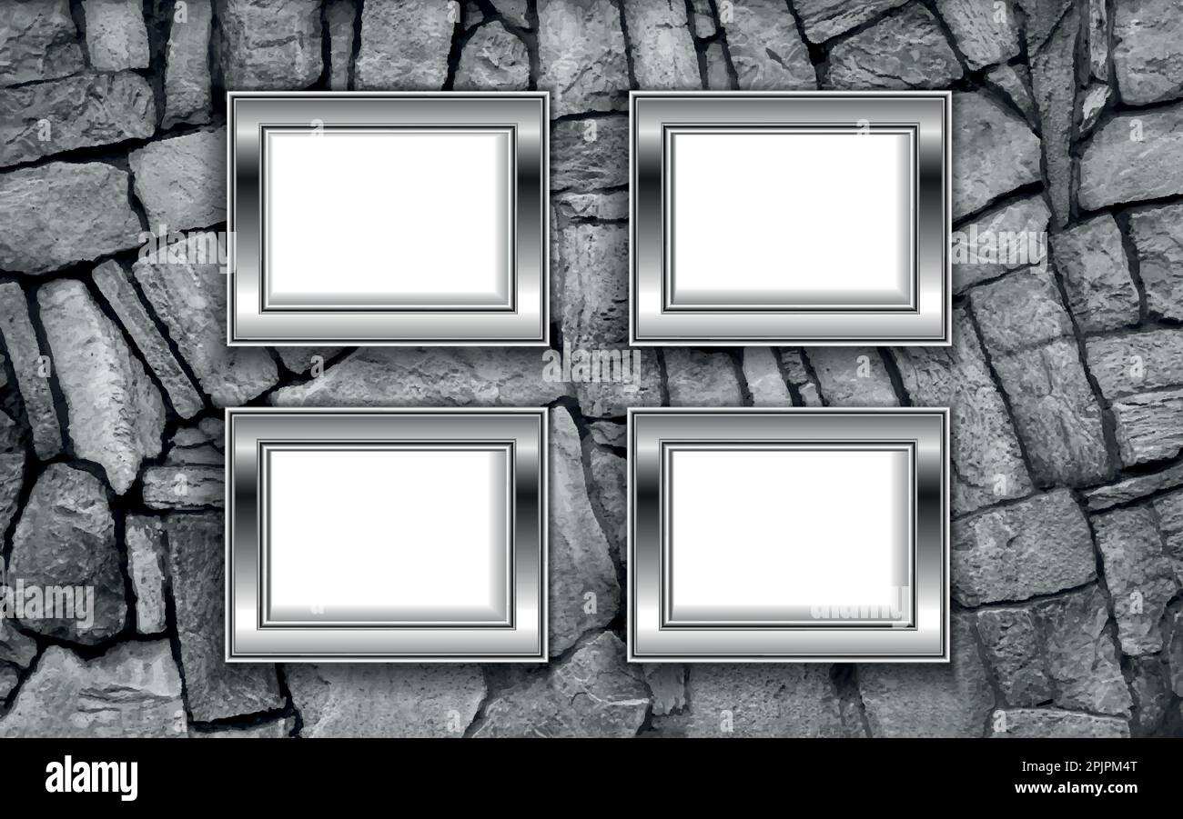 Mockup with empty white stretch ad banner on brick wall background ...