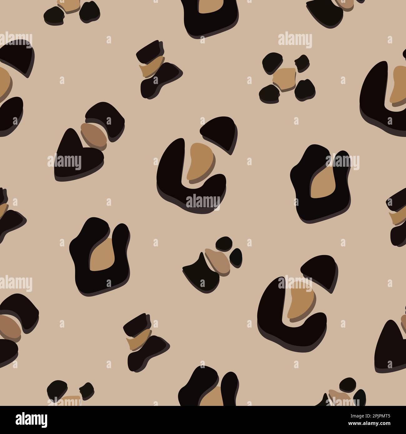 Leopard print, vector seamless pattern in beige and brown colors Stock ...
