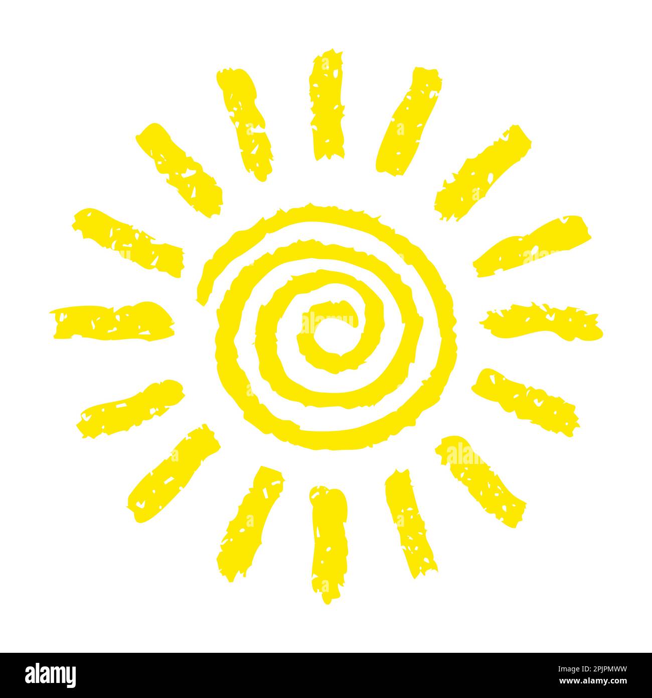 Hand painted sun symbol, hand drawn with crayon Stock Vector Image ...
