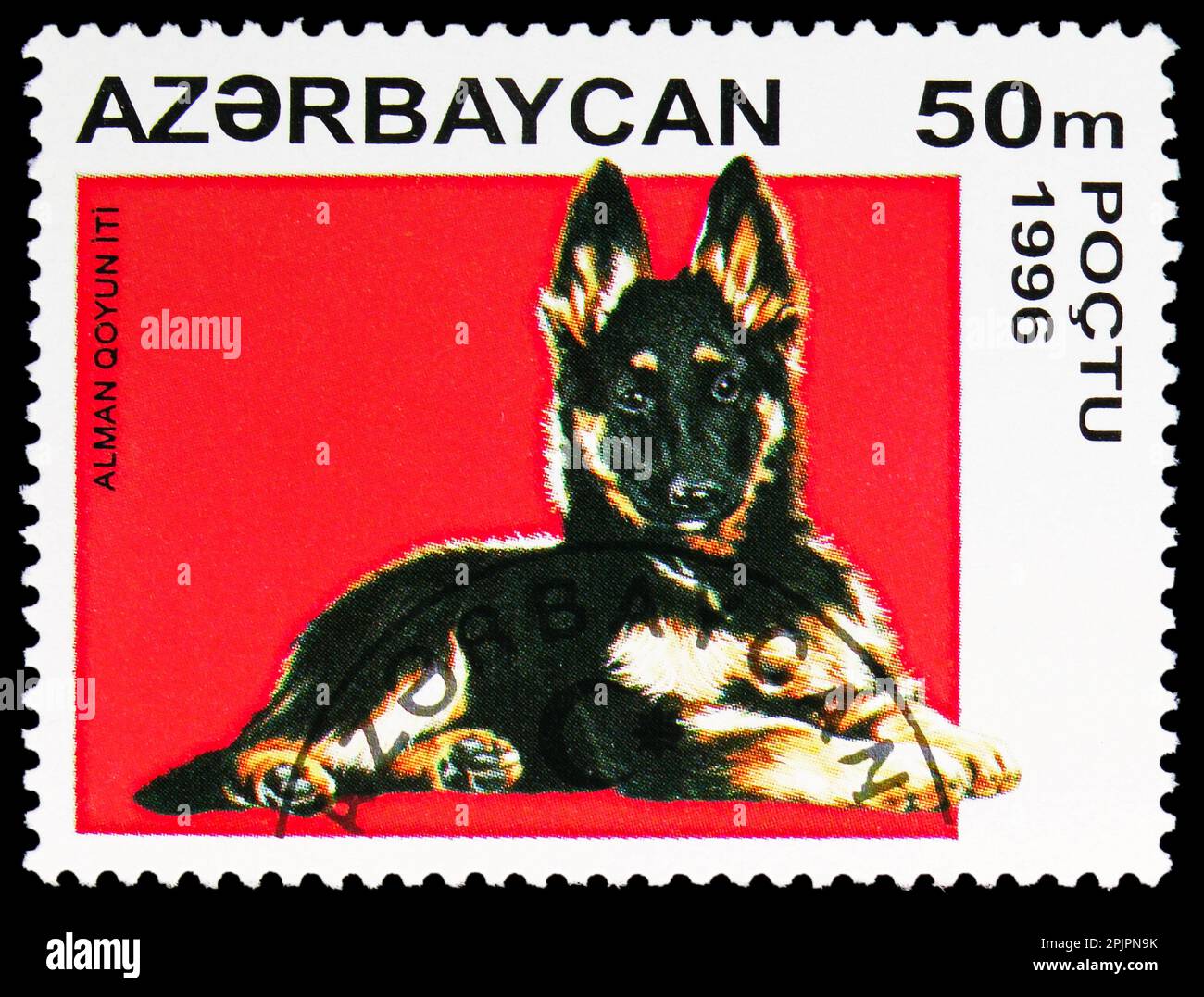 MOSCOW, RUSSIA - MARCH 26, 2023: Postage stamp printed in Azerbaijan ...