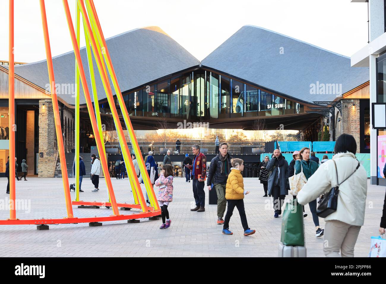Winter sunshine on Lewis Cubitt Square and Coal Drops Yard, at Kings ...