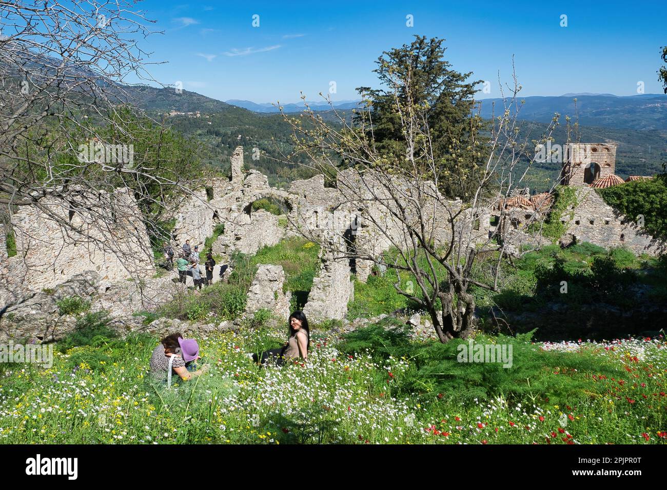 Castle of Mystras. Greece.Mystras was a Byzantine state in the ...