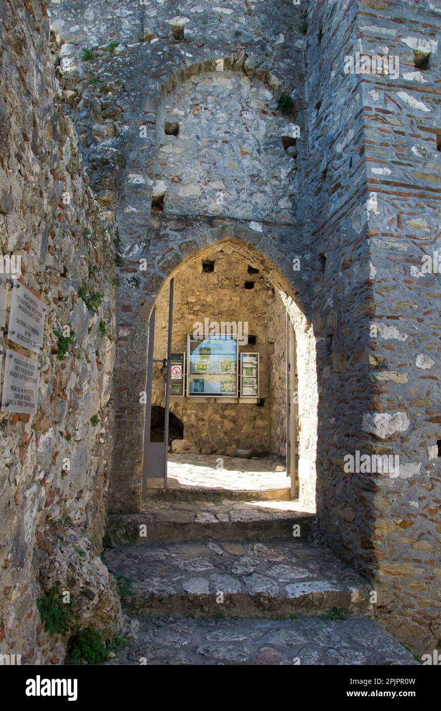 Castle of Mystras. Greece.Mystras was a Byzantine state in the ...