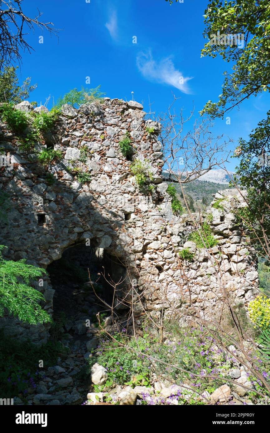 Castle of Mystras. Greece.Mystras was a Byzantine state in the ...