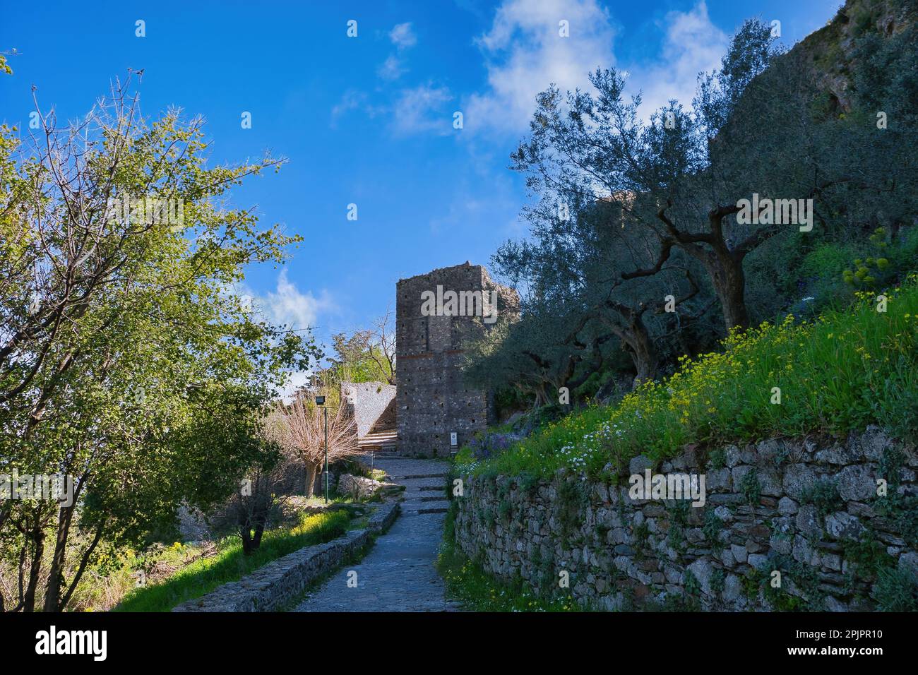 Castle of Mystras. Greece.Mystras was a Byzantine state in the ...