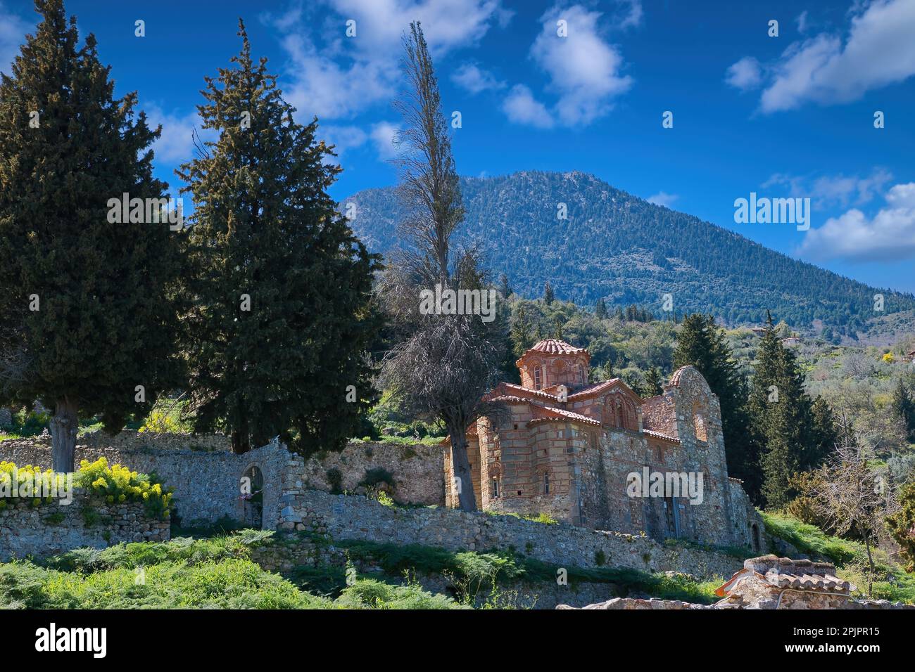 Castle of Mystras. Greece.Mystras was a Byzantine state in the ...